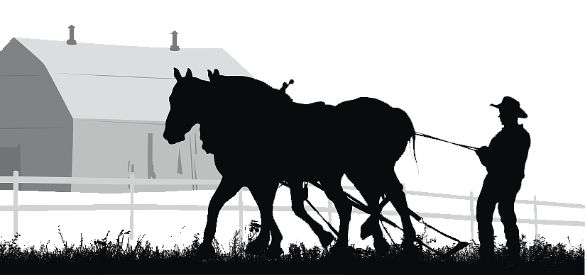 Farmer Agriculture Plough Illustration Farm Planting Silhouette Png