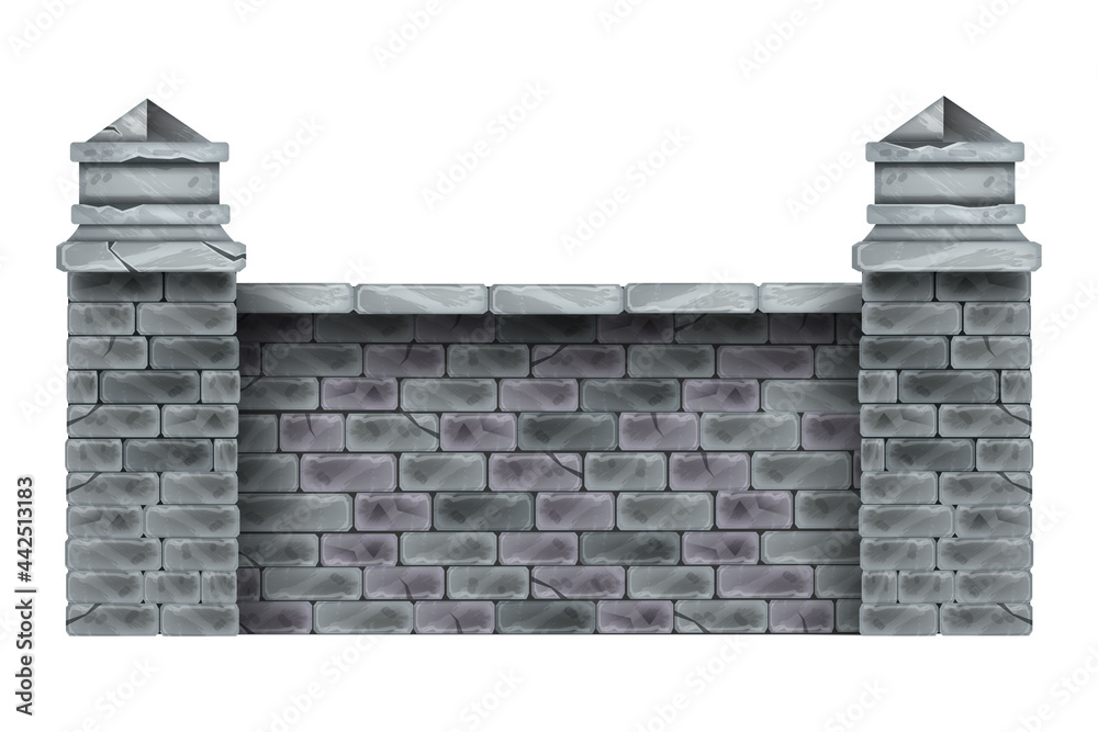 Seamless Pattern Gray Brick Wall, Vector Illustration Royalty Free ...