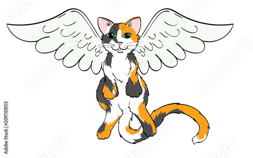 Cat Kitten Line Art Angel Clip Art Png 500x500px Cat Angel Clip