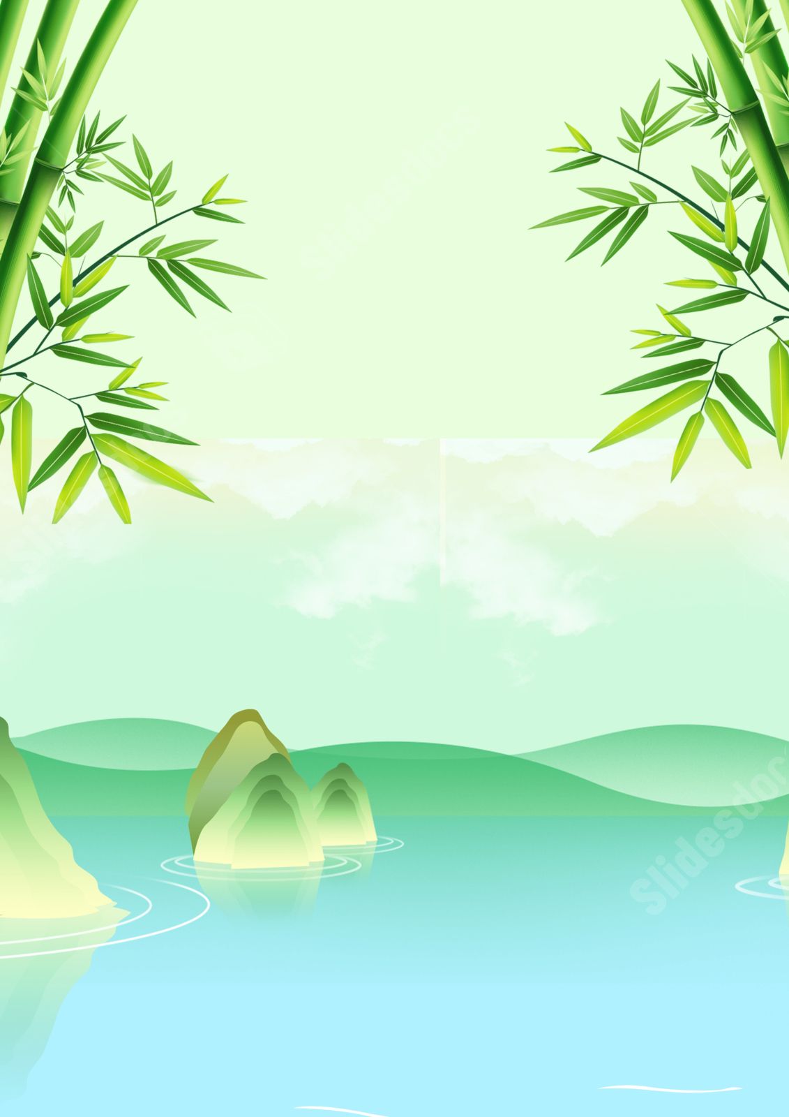 Border Design With River Scene Illustration Royalty Free Svg Clip Art