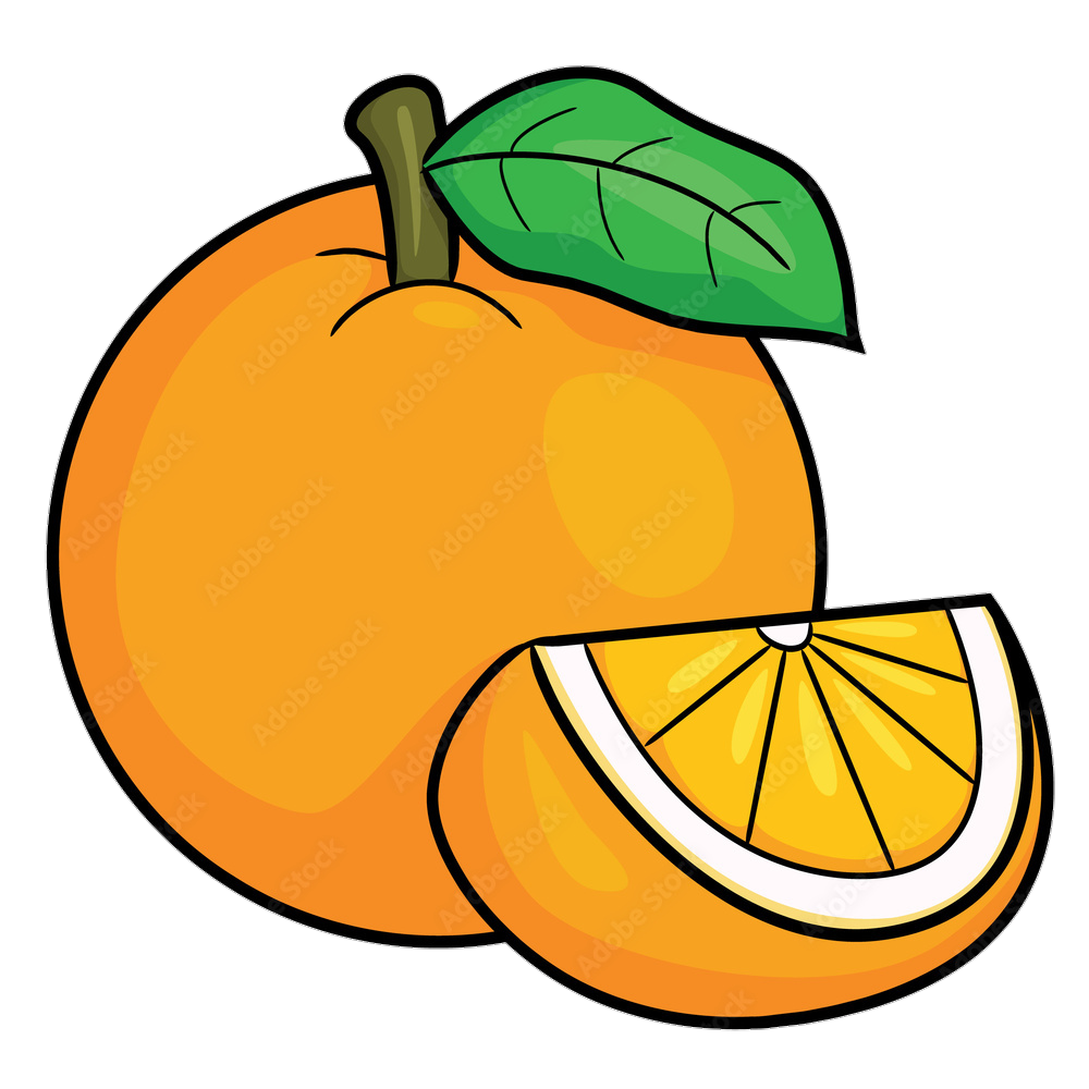 Orange Fruit Watercolor Clipart Patterns (PNG) #3413754