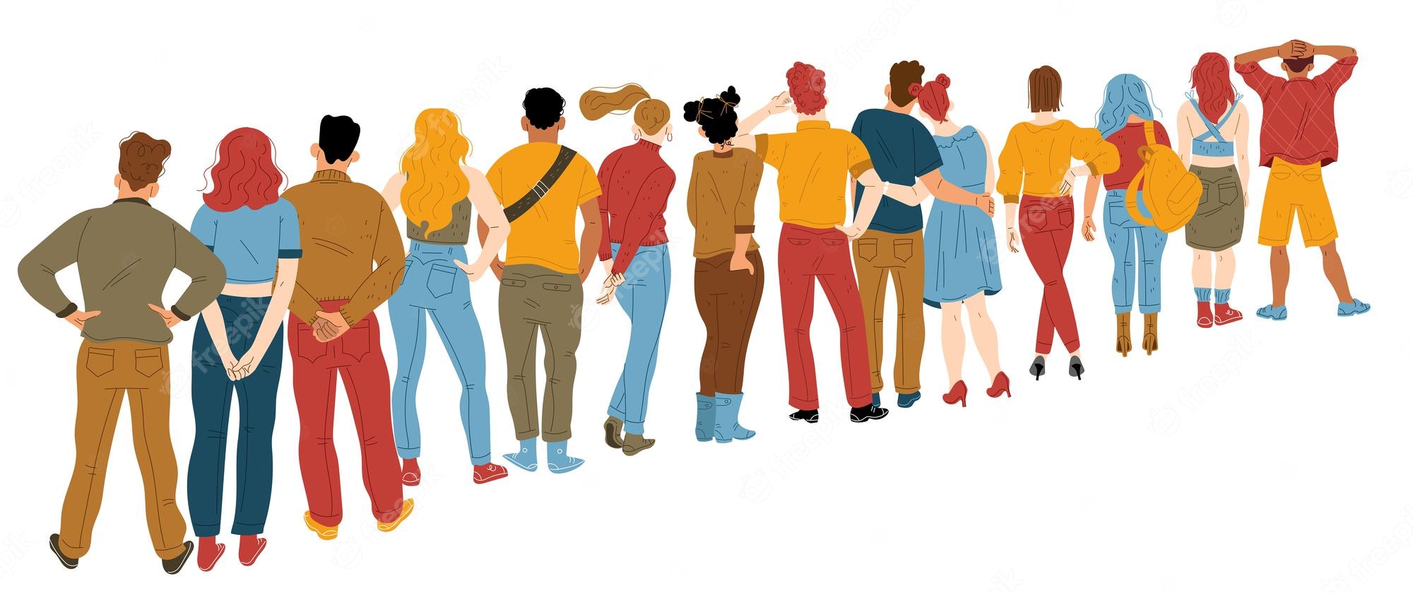 Full Length Of Cartoon Sick People In Medical Masks Standing In - Clip ... Full Length Of Cartoon Sick People In Medical Masks Standing In - Clip ...