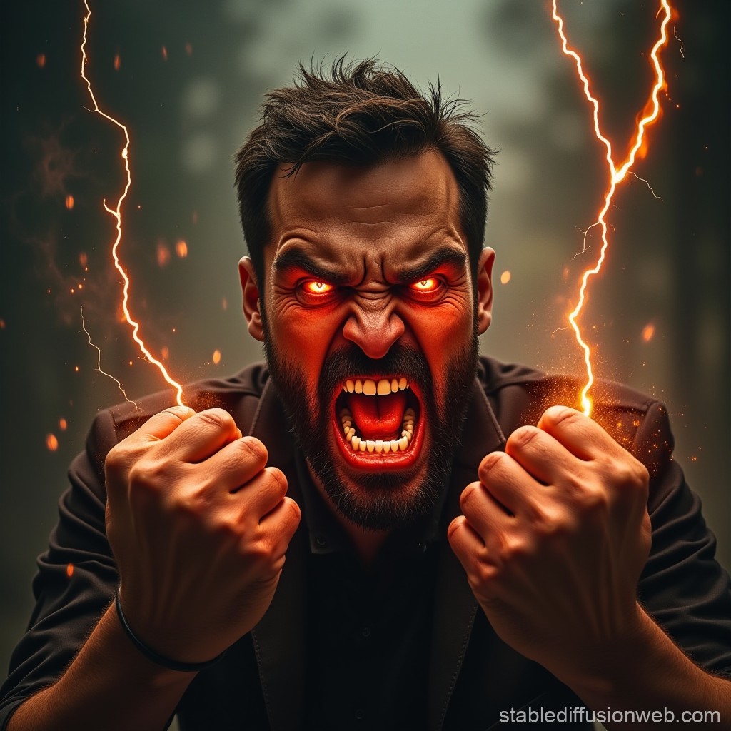 Angry Man in Dark Horror Style | Stable Diffusion Online #5712195