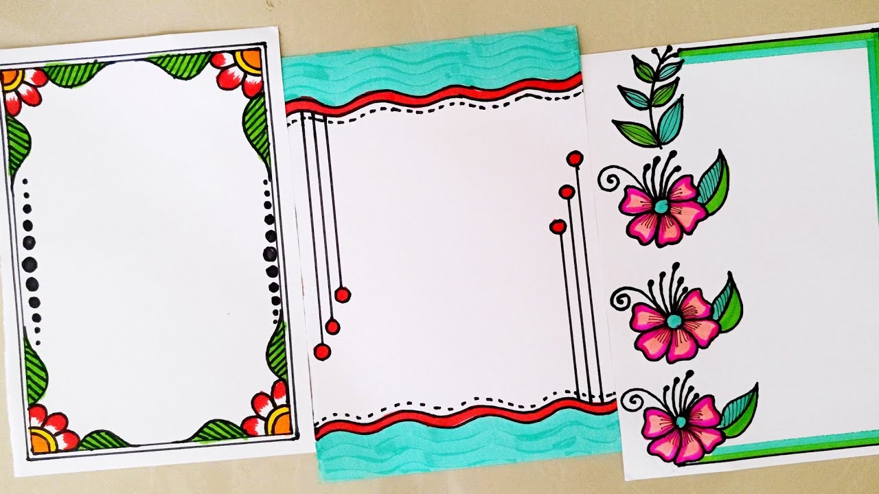 Easy And Beautiful Design Borders For Project Work|Simple Project Border Designs|Design Borders ...