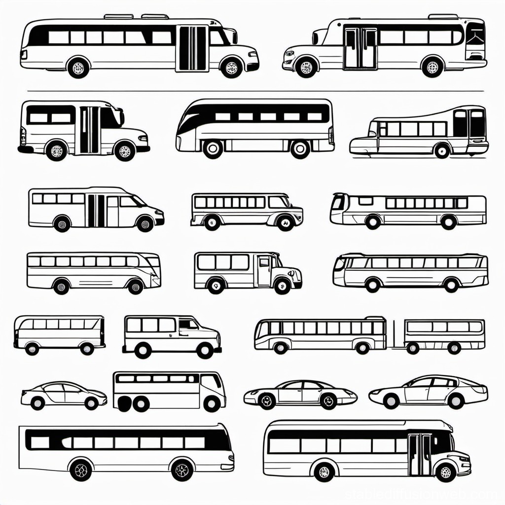 Minimalist Bw Bus Clipart Bundle | Stable Diffusion Online – Free Clipart #5660449 | Clipart Library