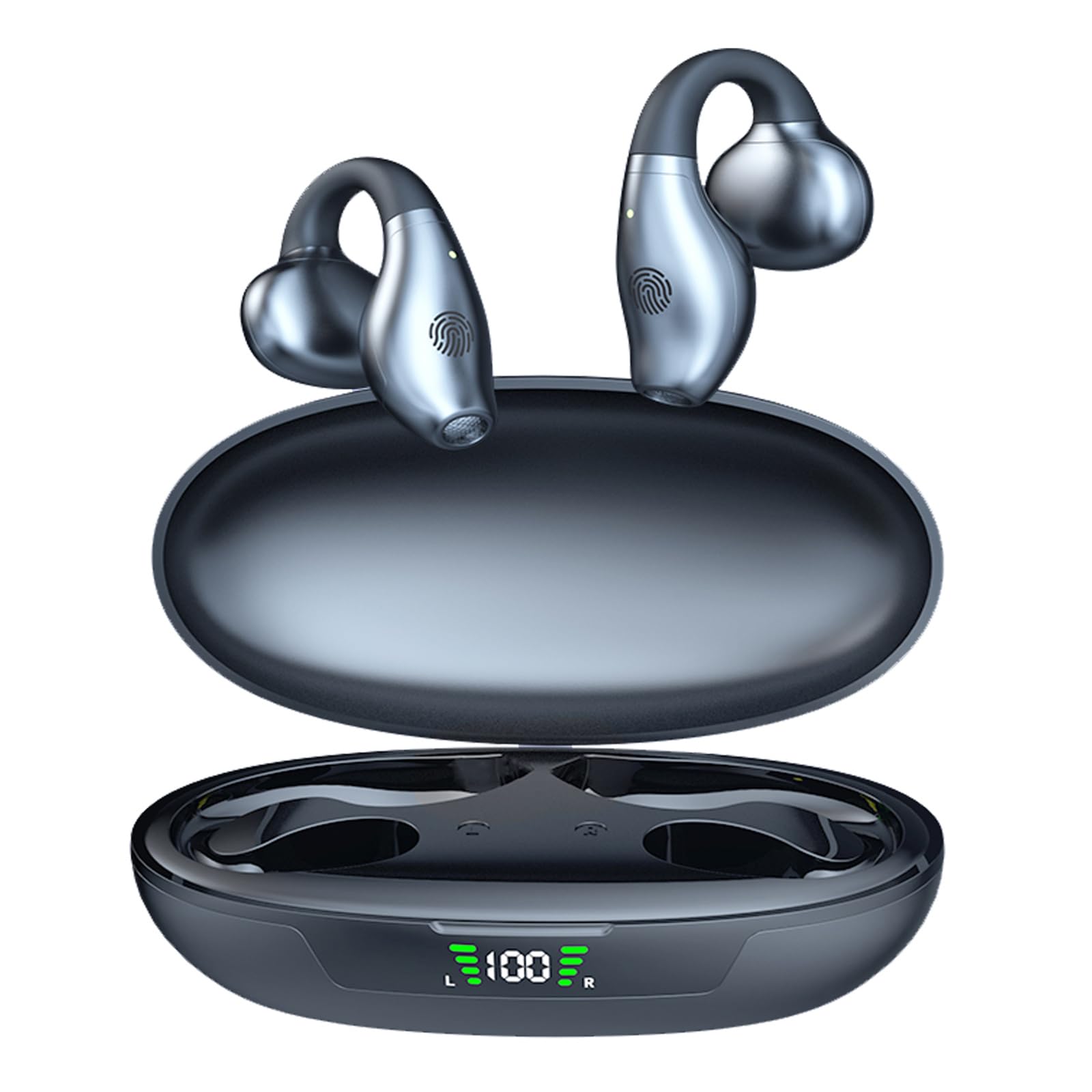 Clip On Open Ear Earbuds Ear Clip Bone Conduction Headphones Wireless ...