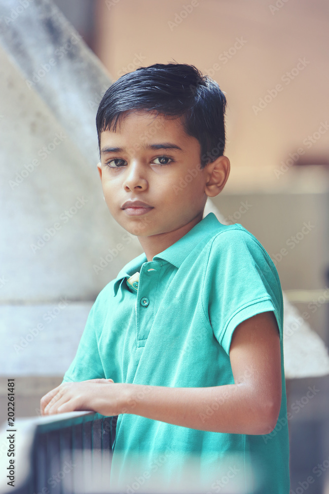 Indian Little Boy Posing to Camera Stock-Foto | Adobe Stock #5573084