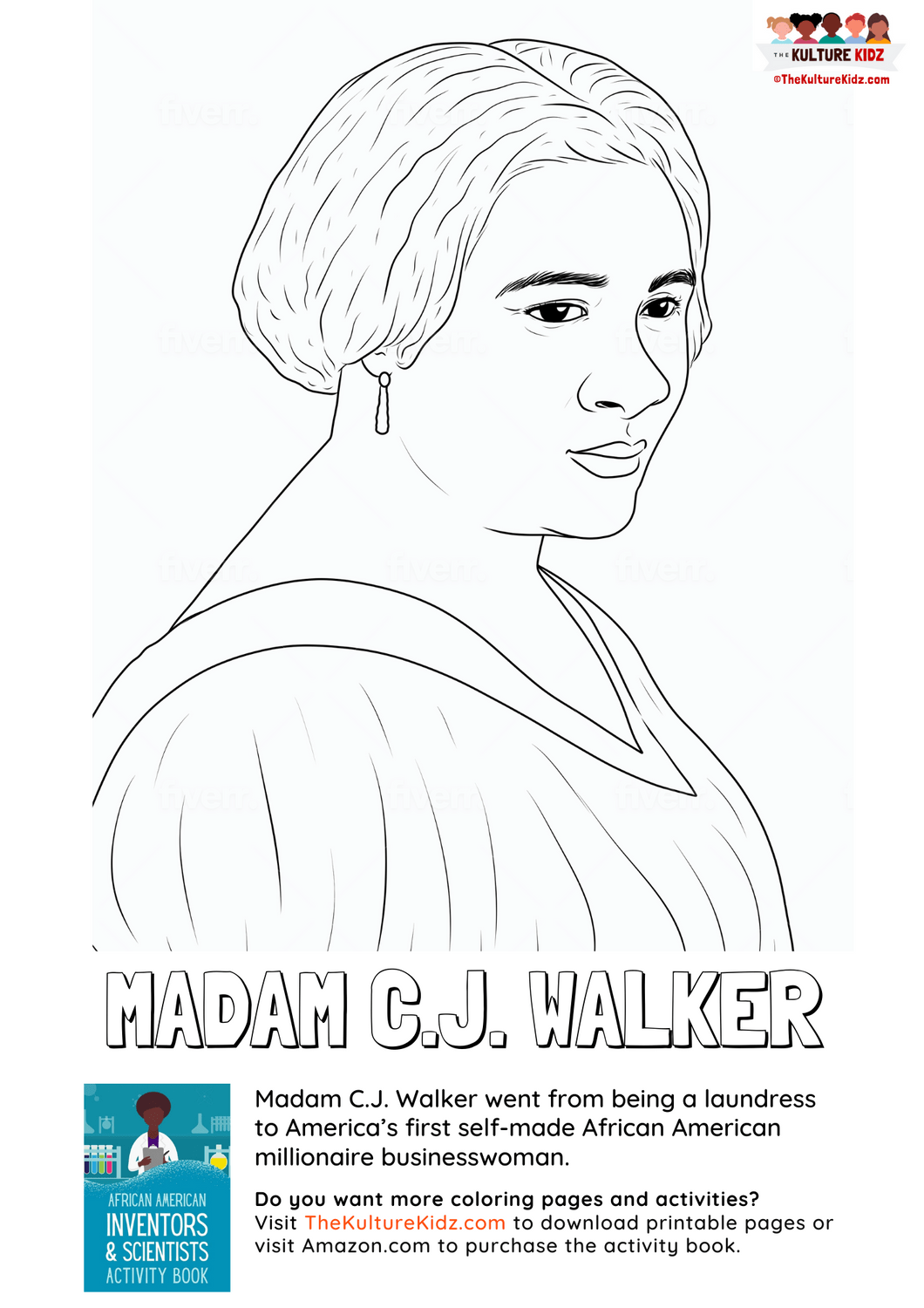 Free Madam Cj Walker Coloring Page, Download Free Madam Cj Walker ...