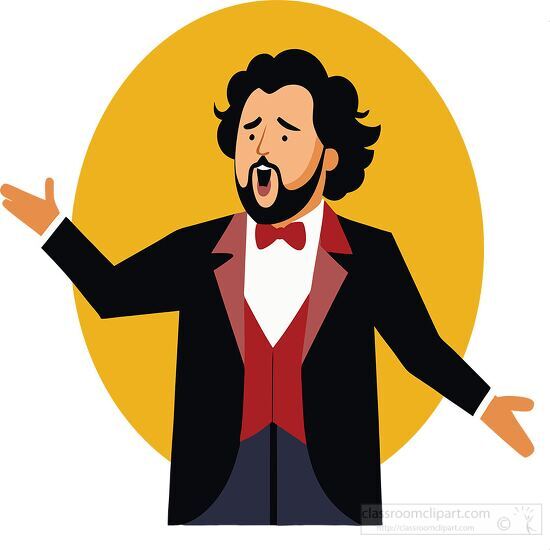 Music Clipart-opera singer singing with passion #5636359