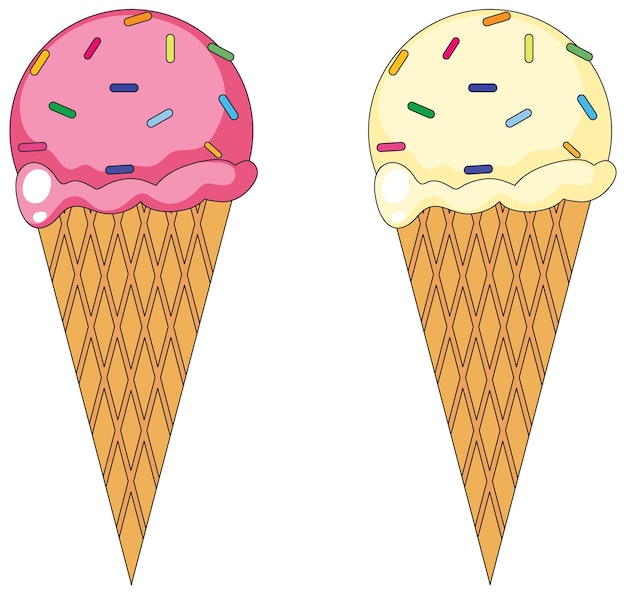 Ice Cream Clipart Vanilla Strawberry Ice Cream In A Cone Clip Art