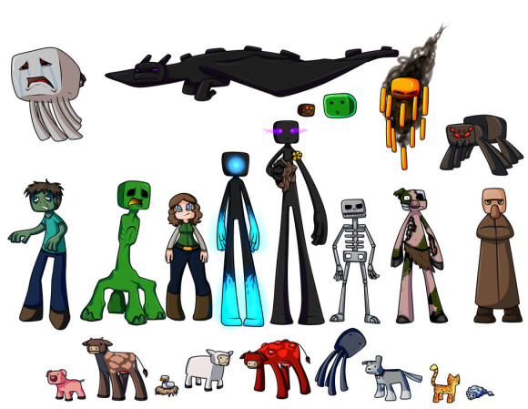 Draw Minecraft Monsters Clip Art Library