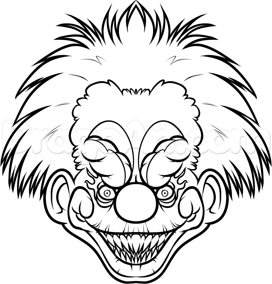 Killer Clown Drawing Clip Art Library Killer Clown Drawing Clip Art Library